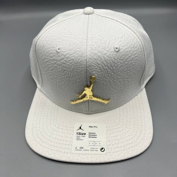 Jordan | Accessories | Air Jordan Hat Men White Metal Logo Cement ...
